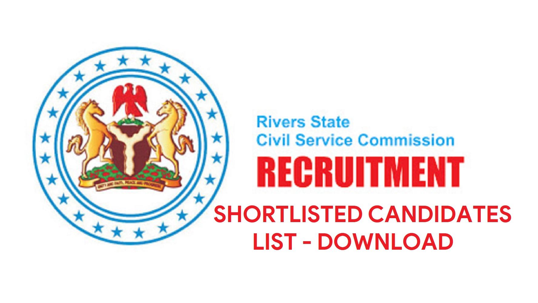 Rivers State Civil Service Recruitment List of Shortlisted Candidates ...