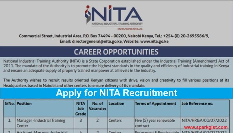Apply for NITA Recruitment 2023/2024 | Job Vacancies and How to Apply
